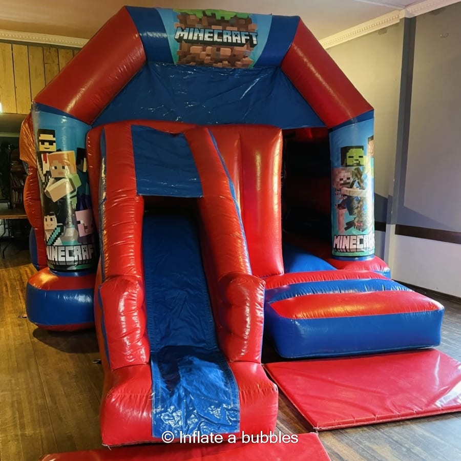 Minecraft Bouncy Castle Front slide - Hire in Kings Lynn, Wisbech ...